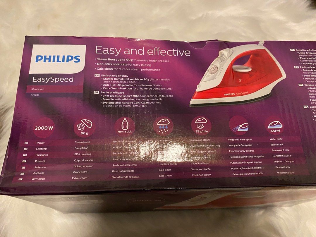 Philips easyspeed steam iron, TV & Home Appliances, Irons & Steamers on ...