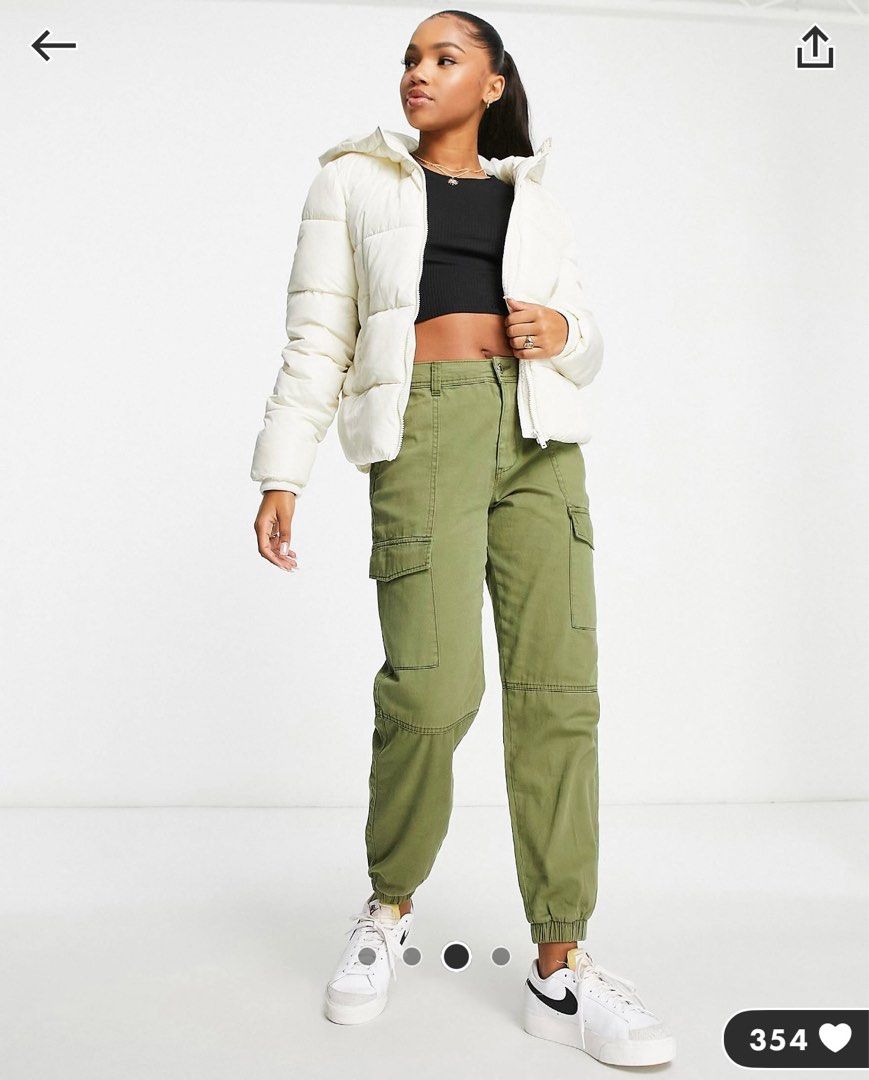 Pieces - Puffer Jacket with Hood (Cream), Women's Fashion, Coats ...