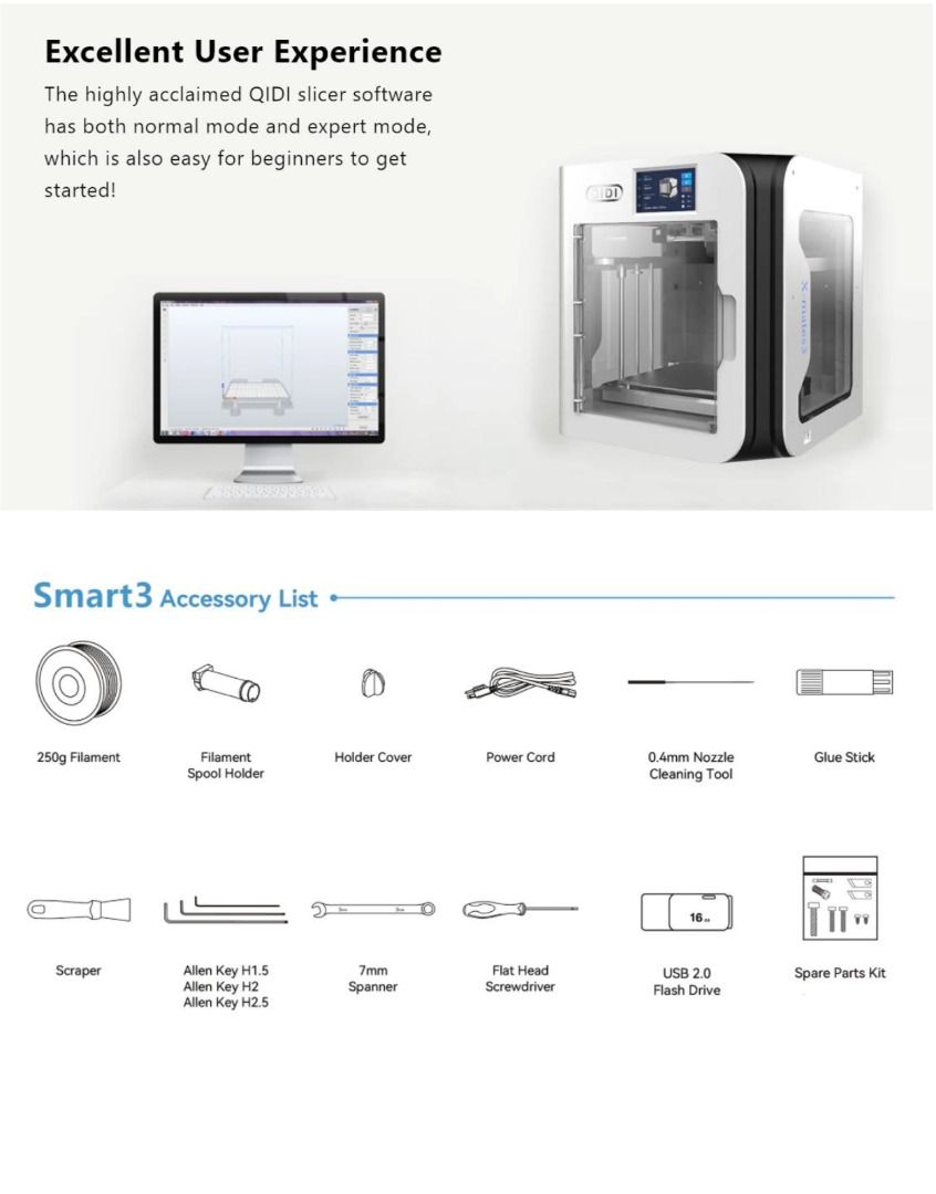 QIDI X-Smart 3 High Speed 3D Printer | Klipper Firmware | High-Temp 3D ...