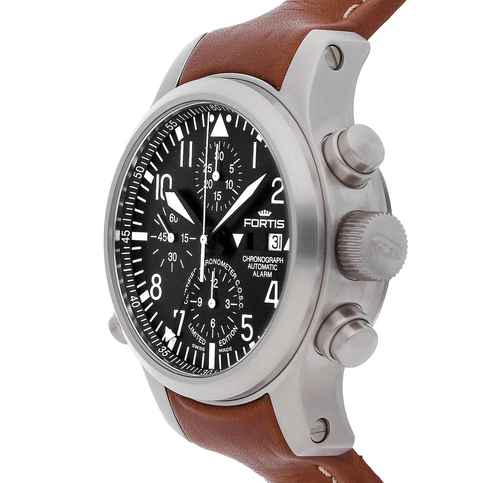 Pre-Owned Fortis B-42 Flieger Chronograph Alarm 657.10.170, Luxury ...