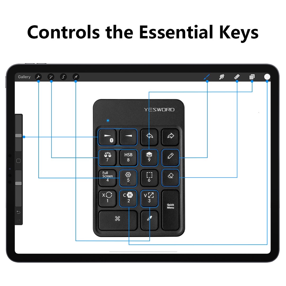 Procreate keypad hotkeys Ipad short cut remote, Computers & Tech, Parts ...