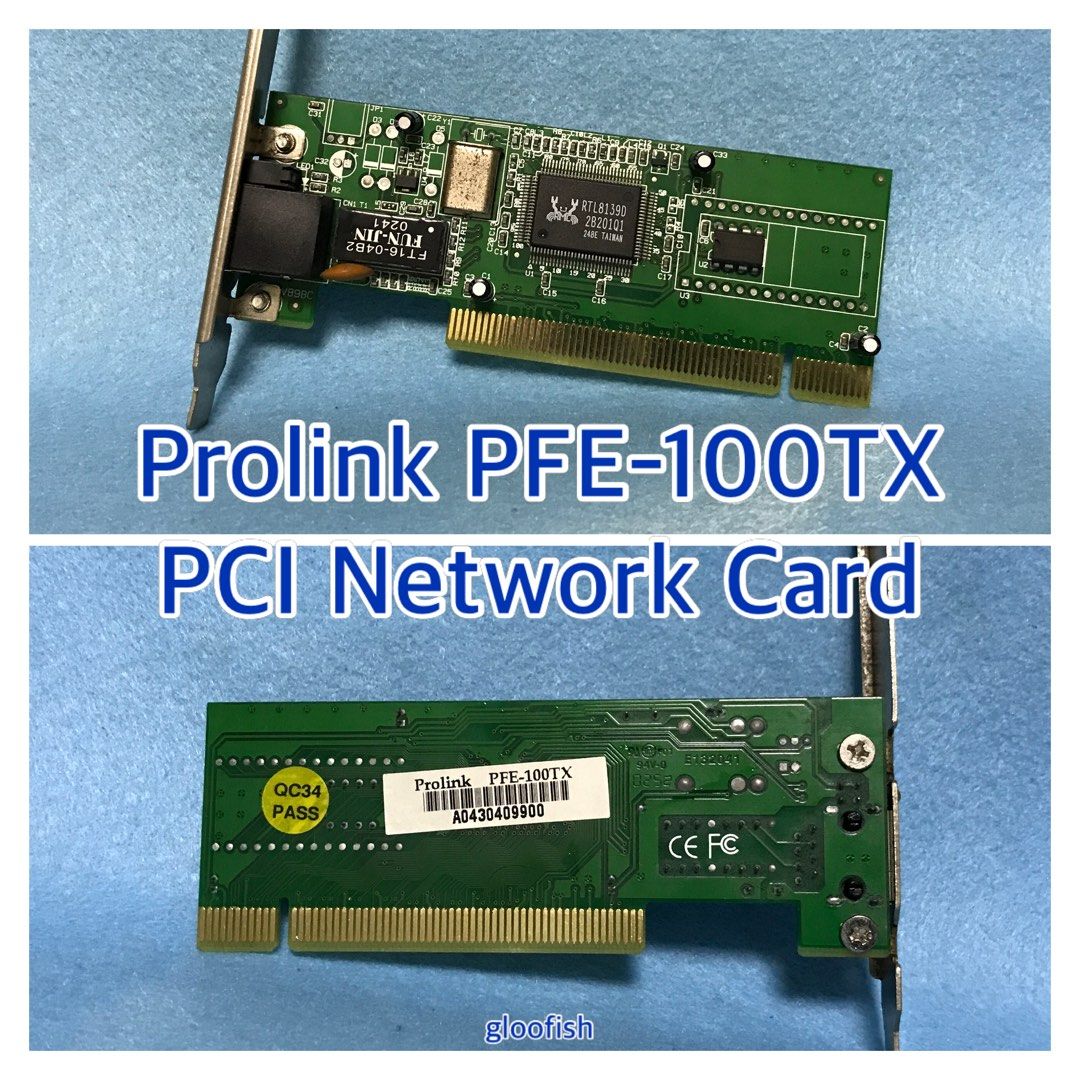Prolink PFE-100TX PCI Network Card, Computers & Tech, Parts ...