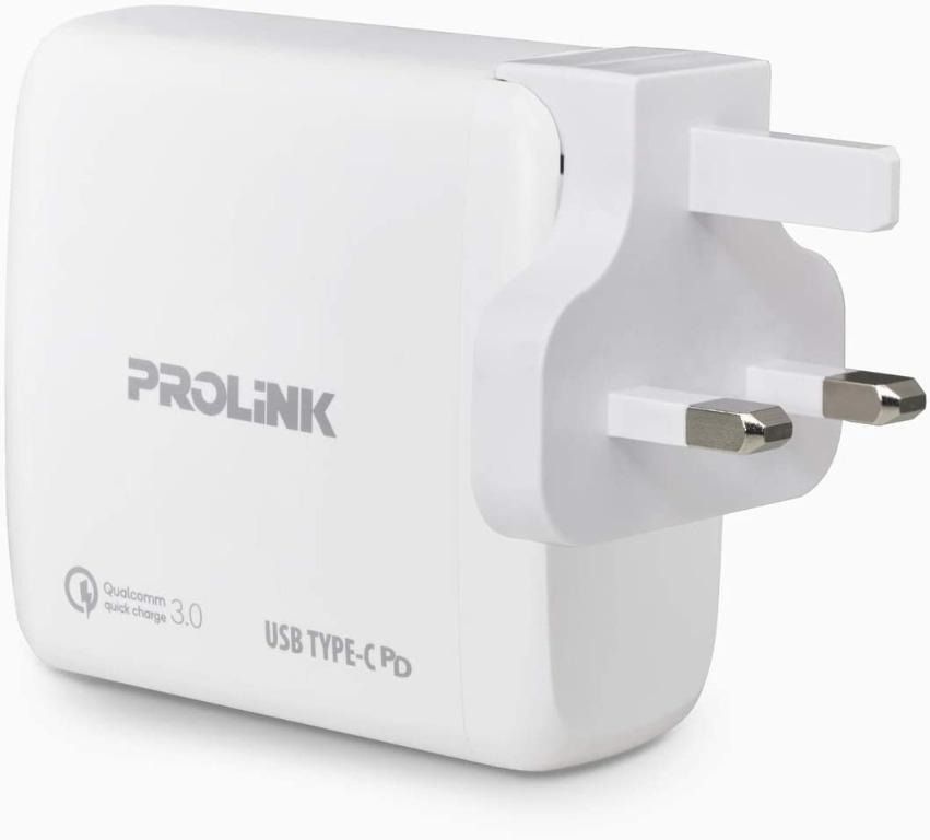 PROLiNK PTC26001-WHT Travel wall PD charger with IntelliSense/ 3 pin ...