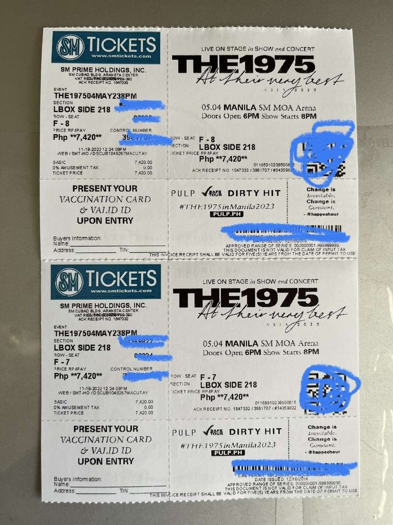 REPRICED! THE 1975 MANILA MOA ARENA MAY4 LB SIDES, Tickets & Vouchers ...