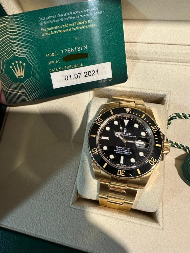 Rolex Submariner Full Gold Black Dial, Luxury, Accessories on Carousell