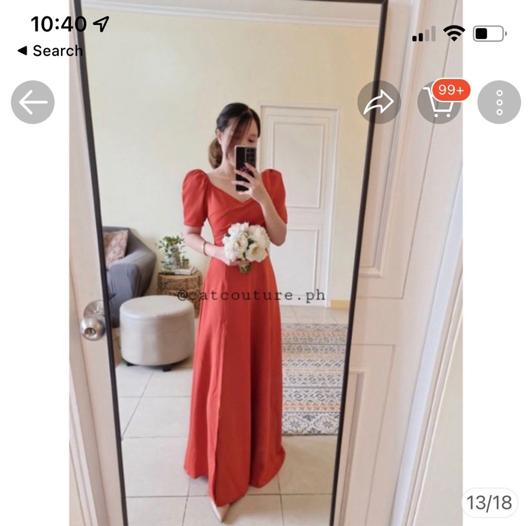 Rustic Filipiniana Gown, Women's Fashion, Dresses & Sets, Evening ...