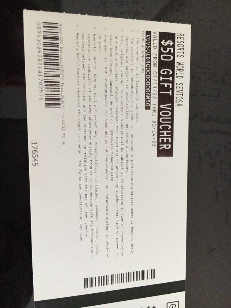 Rws voucher, Tickets & Vouchers, Vouchers on Carousell