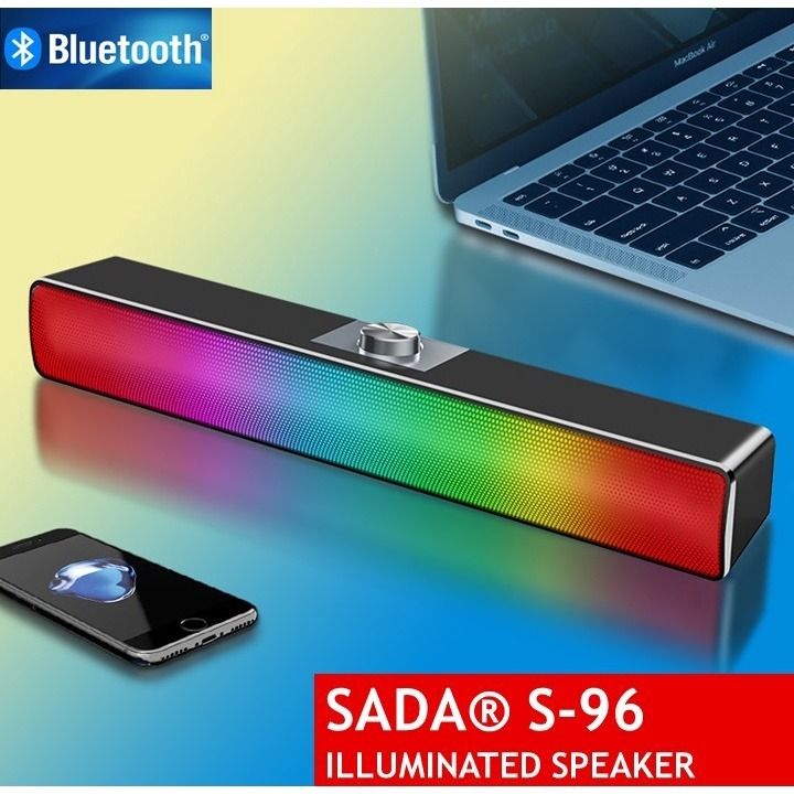 SADA Computer Speaker S-96 USB Wired Bar Stereo Subwoofer Music Player ...