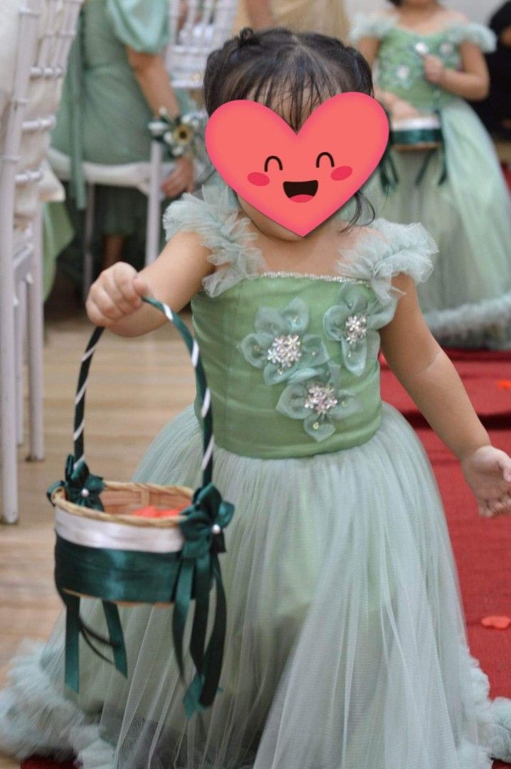 Sage green flower Girl set 2 on Carousell