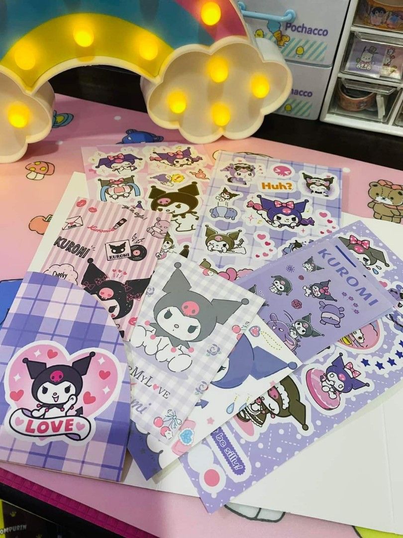 Sanrio Kuromi Card with Sticker Set, Hobbies & Toys, Stationary & Craft ...