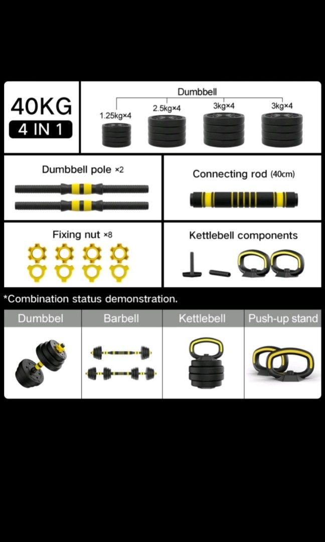 Set of 40kg weights, Sports Equipment, Exercise & Fitness, Weights ...