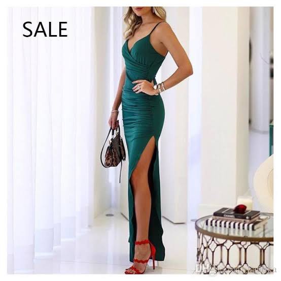 Sexy Emerald Green dress with slit / Prom dress on Carousell