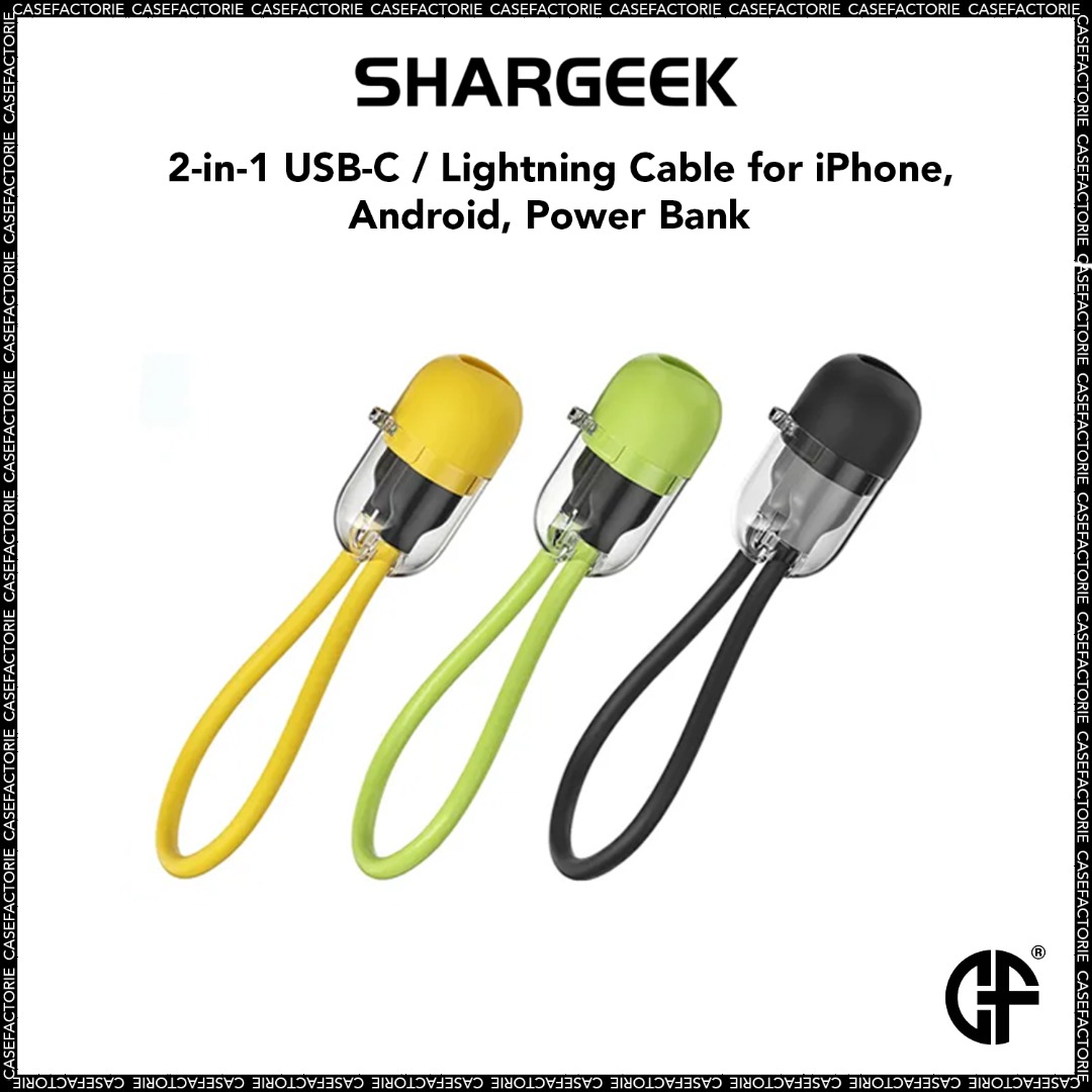 Shargeek 2-in-1 USB-C / Lightning Cable for iPhone, Android, Power Bank ...