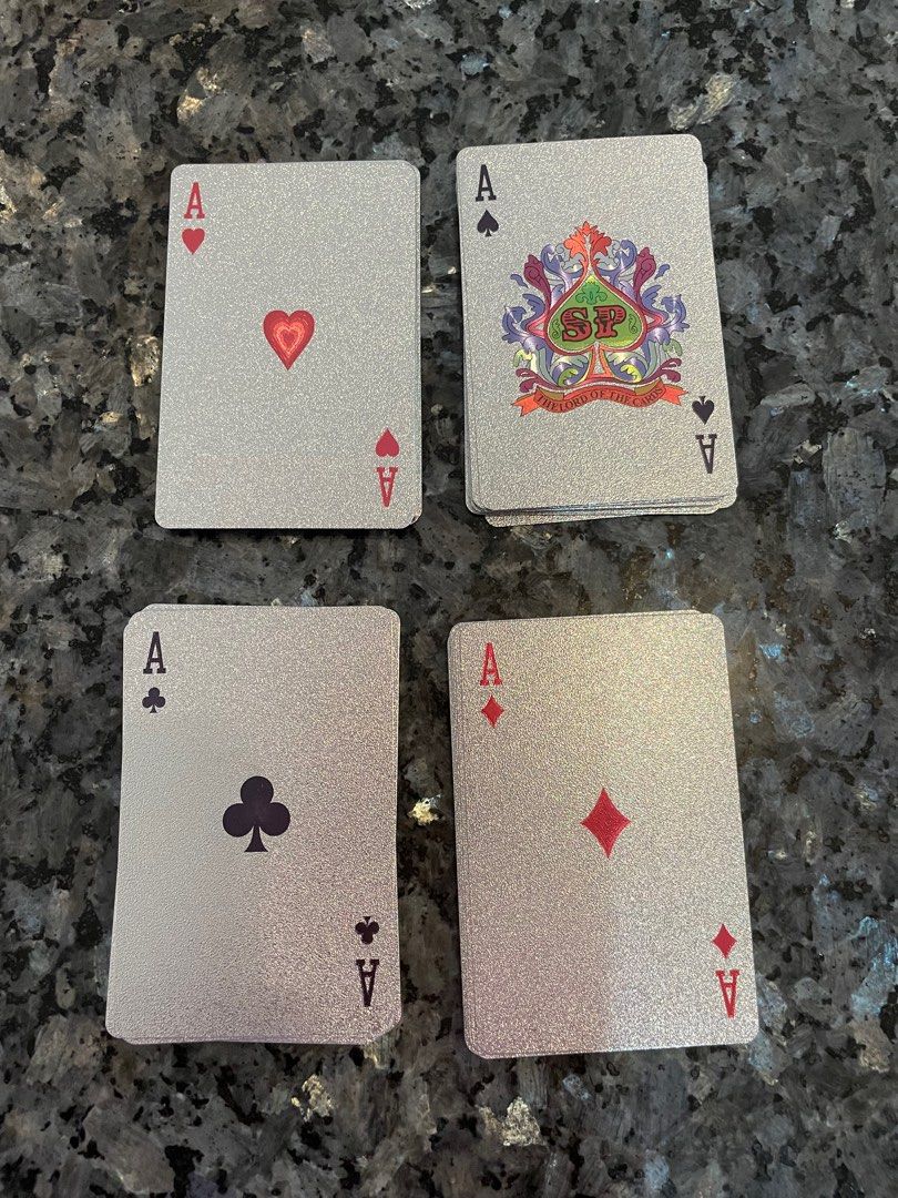 Silver Poker Cards for Sale, Hobbies & Toys, Toys & Games on Carousell