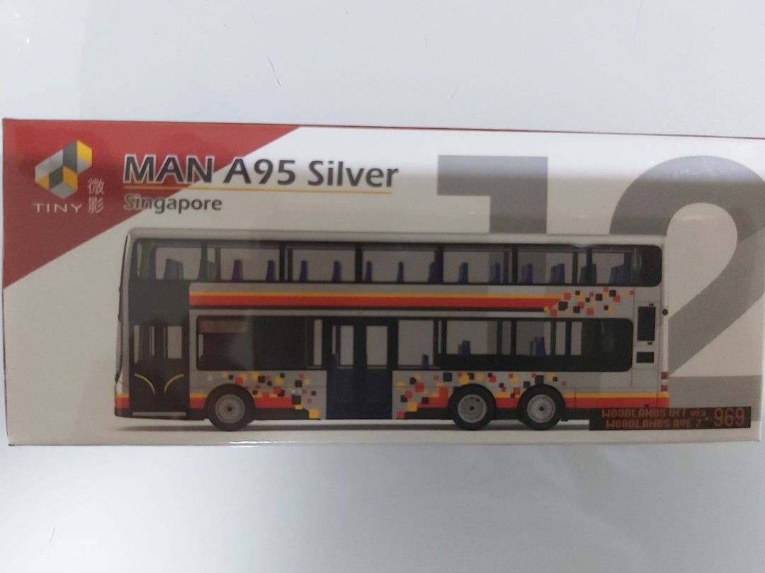 Singapore SMRT MAN A95 Silver Double Decker Bus Service 969, Hobbies ...