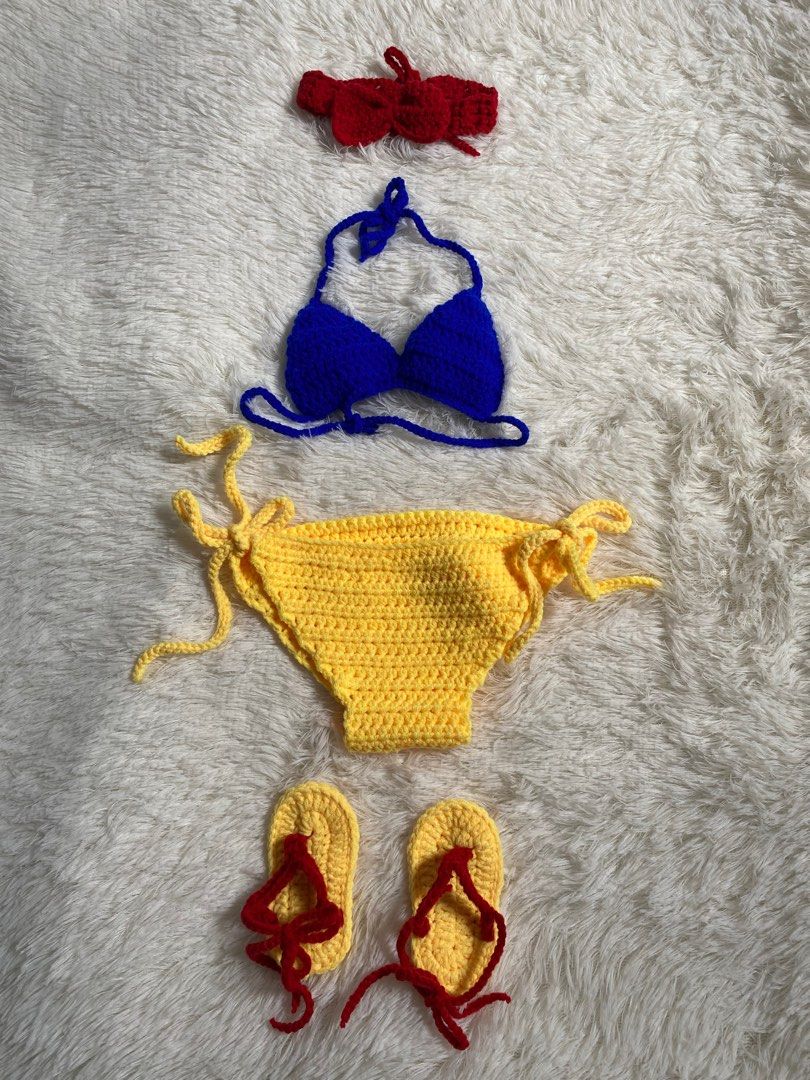 Snow white inspired bikini set, Women's Fashion, Swimwear, Bikinis ...
