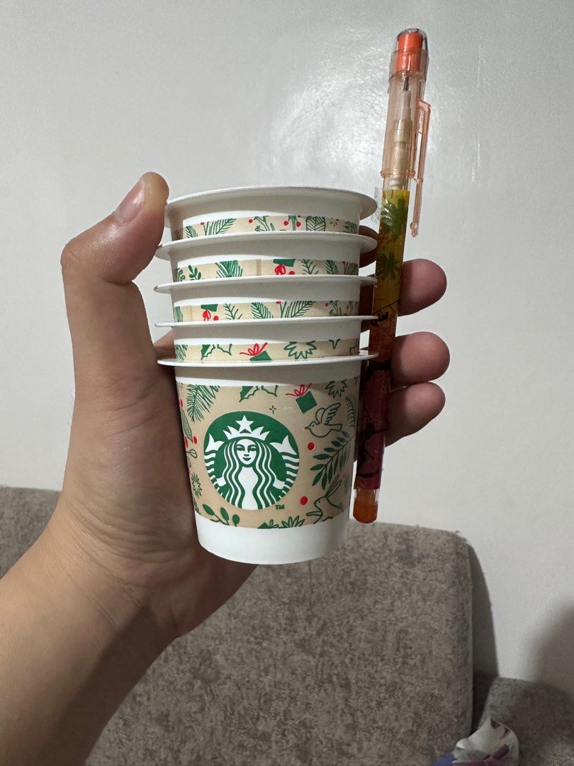 Starbucks Pudding Cups White, Furniture & Home Living, Kitchenware ...