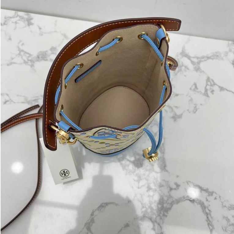 TB T Monogram Mini Contrast Embossed Bucket Bag, Women's Fashion, Bags ...