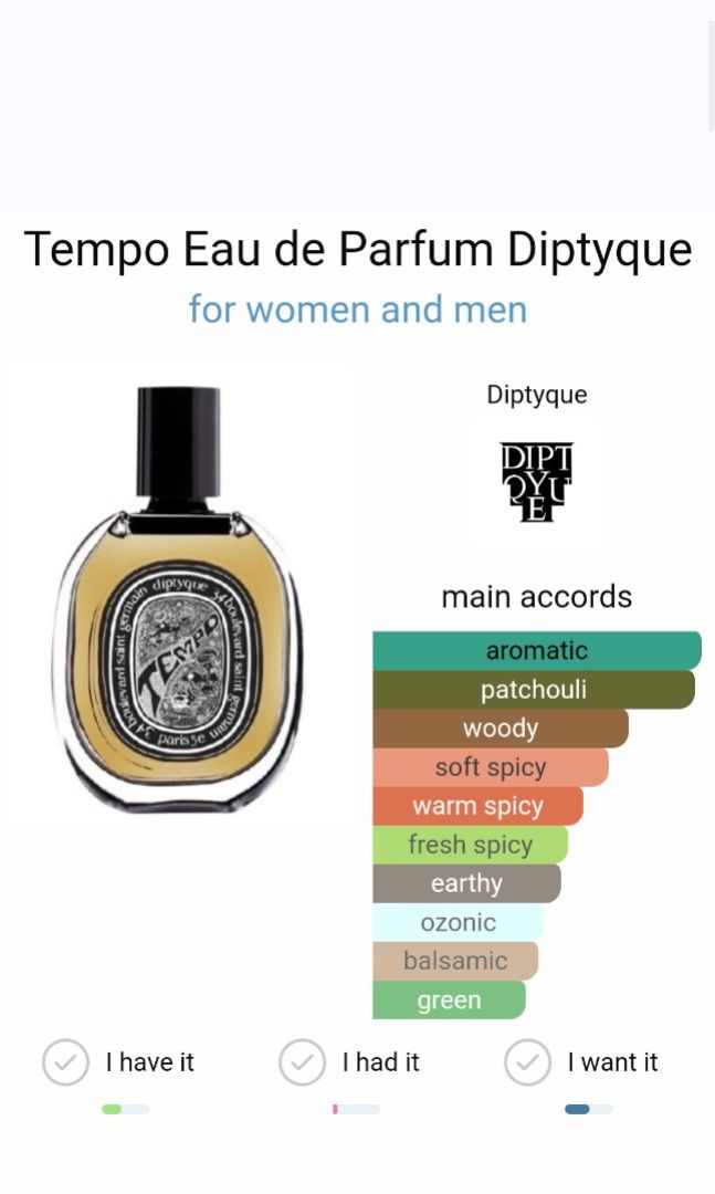 Tempo Eau De Parfum Unisex by DIPTYQUE Original Tester Eropa (NEW NON ...