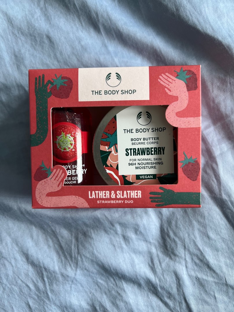 The Body Shop Lather & Slather Strawberry Duo, Beauty & Personal Care ...