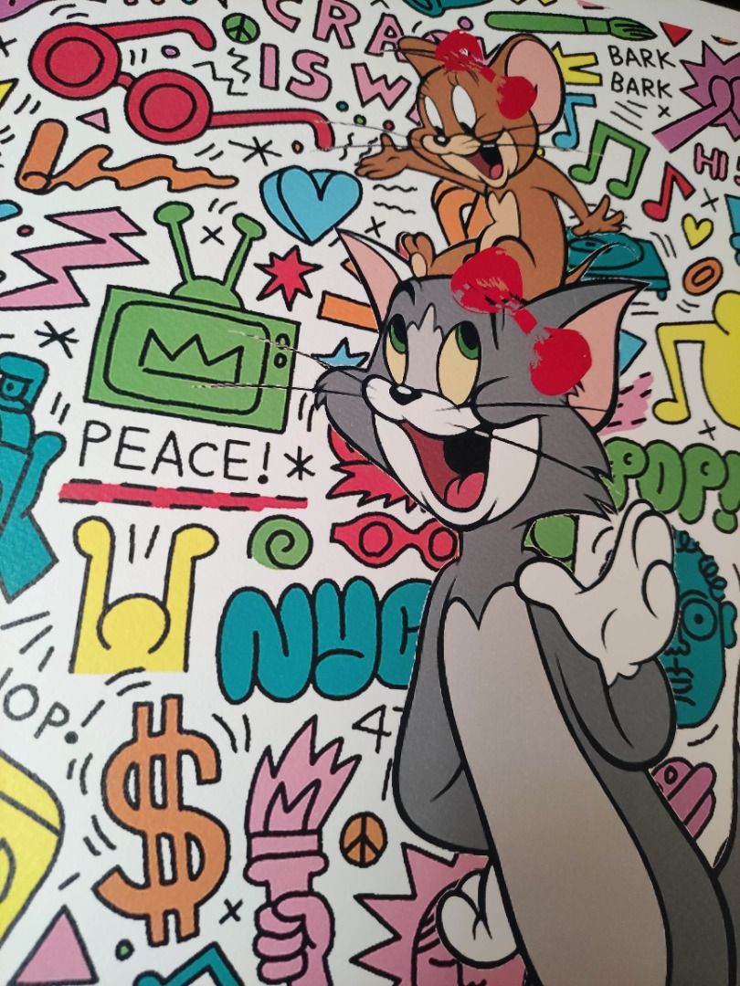 世界限定100枚 DEATH NYC トムとジェリー Tom & Jerry Keith Haring 罕有藝術作品限定, 興趣及遊戲, 手作 ...