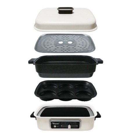 TOYOMI Multi Cooker 3-In-1 HotPot + Grill + Steamer + Takoyaki MC 8201 ...
