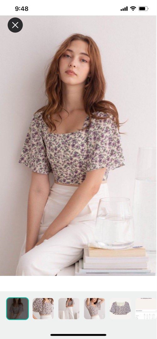 Twl Lyla Flutter Top Women S Fashion Tops Blouses On Carousell