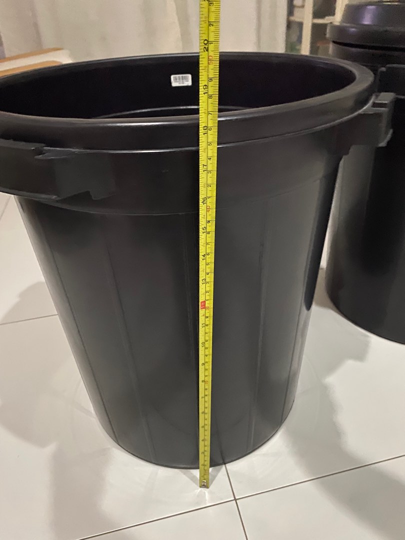 Two 12G PVC rubbish bin with lid, Furniture & Home Living, Cleaning ...