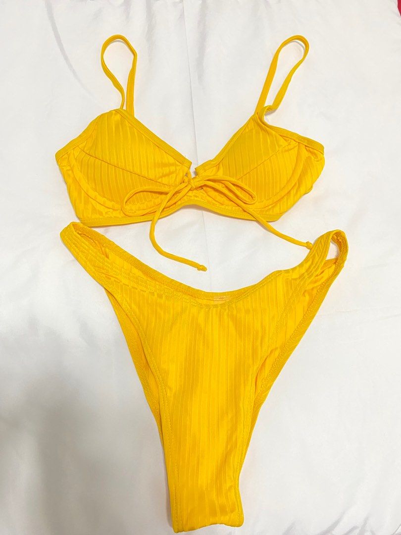 Two piece yellow bikini, Women's Fashion, Swimwear, Bikinis & Swimsuits ...