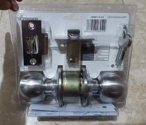 Yale Gateman Lockset Doorknob Round Door Knob Lockset Stainless Steel ...