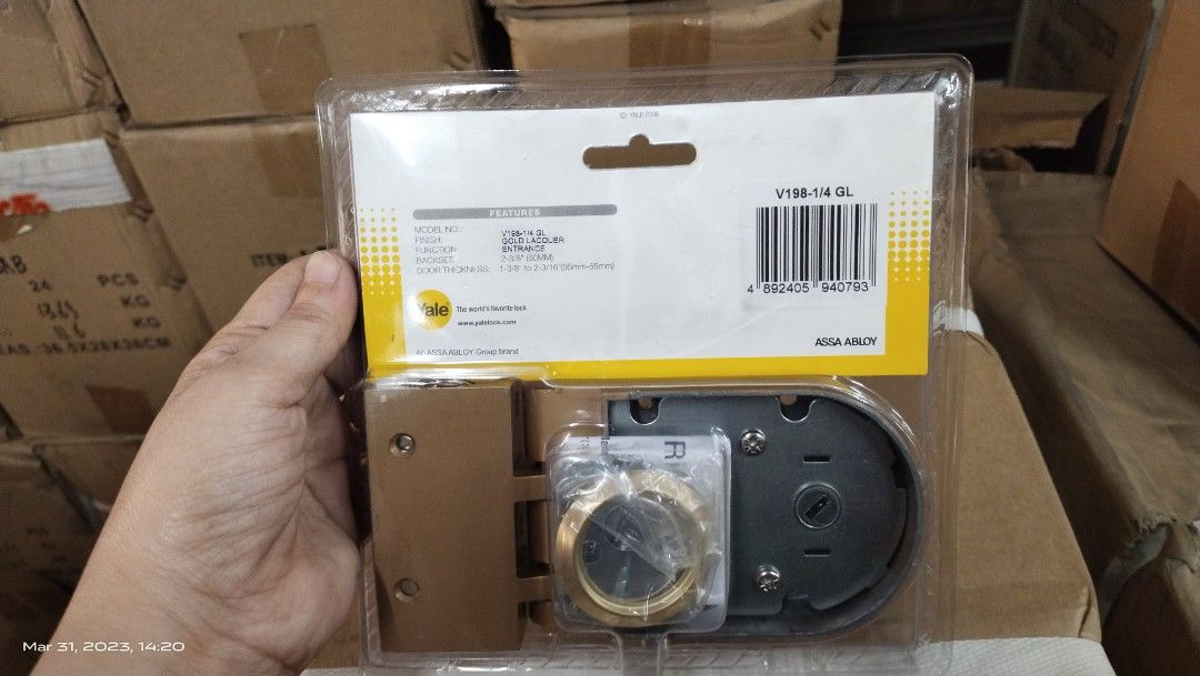 Yale rim locks deadlocks for sliding door V198 1/4GL double cylinder ...