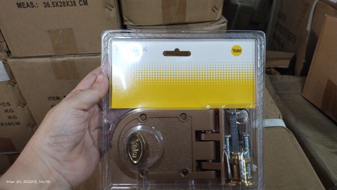 Yale rim locks deadlocks for sliding door V198 1/4GL double cylinder ...