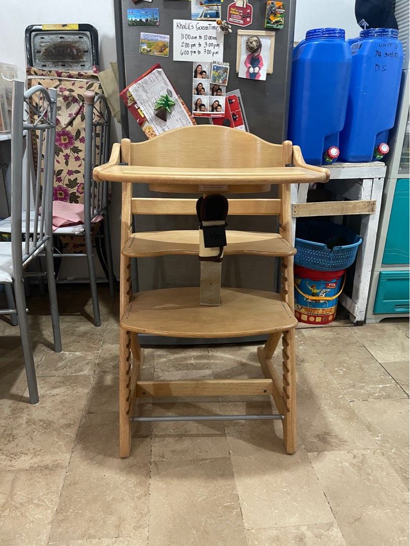Yamatoya Sukusuku+ High Chair - Natural, Babies & Kids, Baby Nursery ...