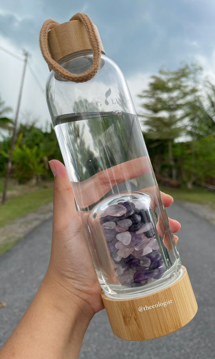 YOUNG LIVING CRYSTAL WATER BOTTLE, Furniture & Home Living, Kitchenware ...