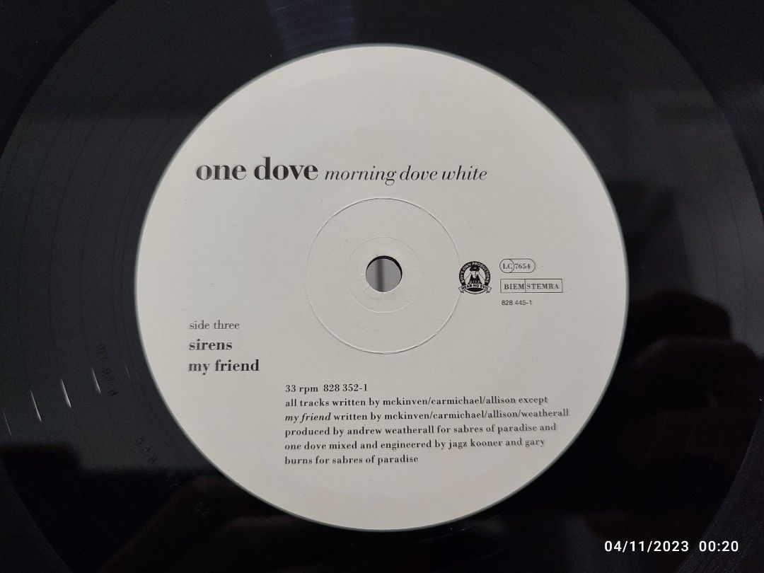 12" Vinyl Record Album: One Dove - Morning Dove White, Hobbies & Toys ...
