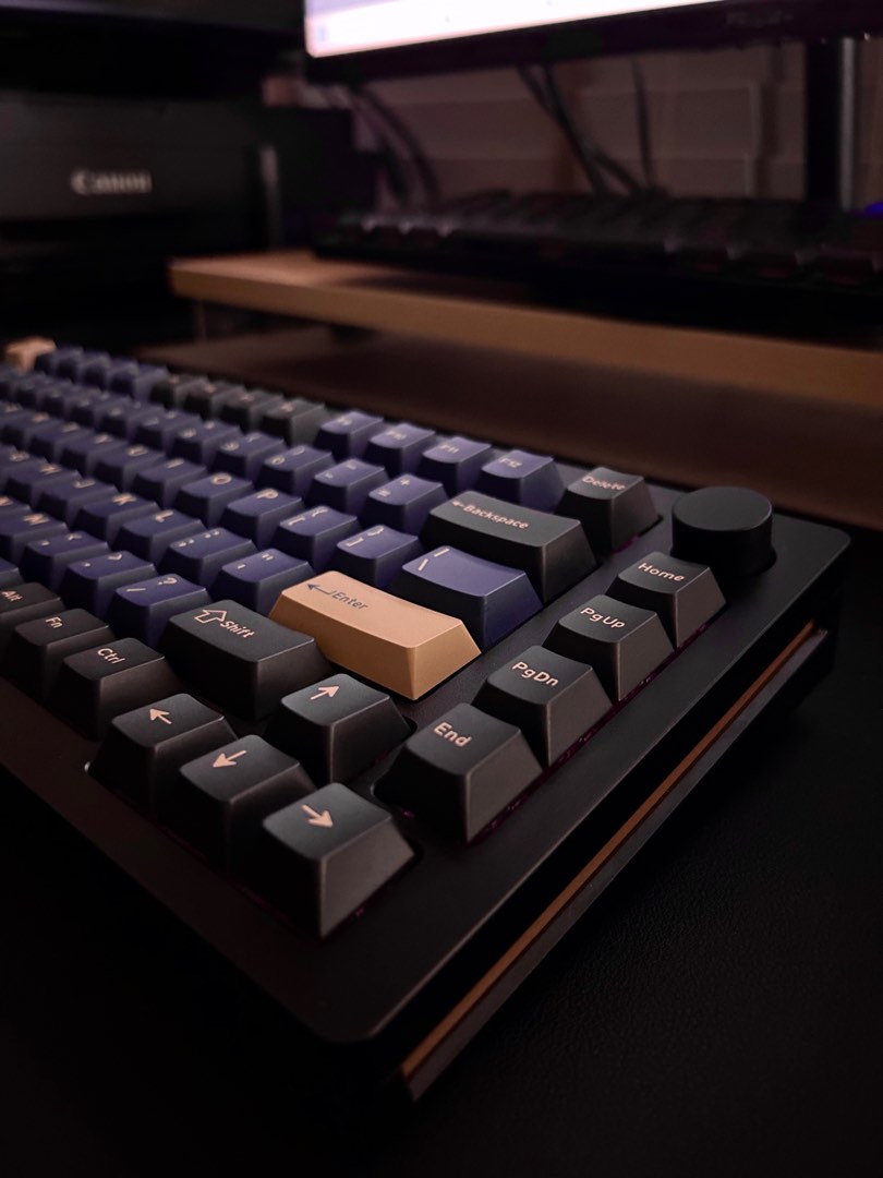75% custom mechanical keyboard - full aluminium (Gold blue samurai ...