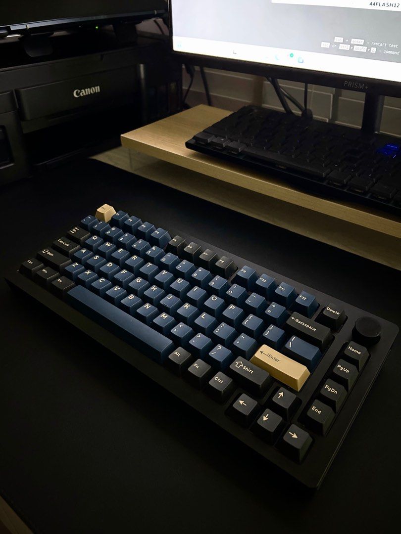 75% custom mechanical keyboard - full aluminium (Gold blue samurai ...