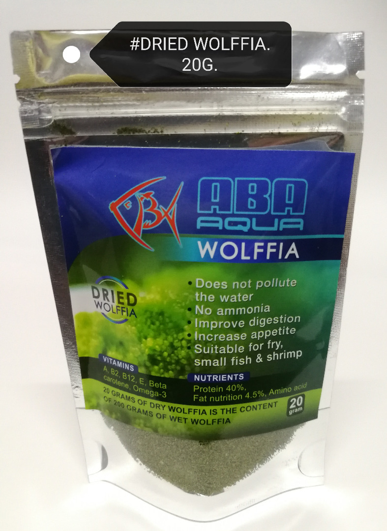 ABA Aqua Dried Wolffia Fish Fry Shrimp Food Feed 20g, Pet Supplies, Pet ...