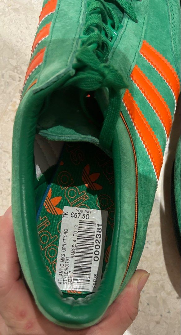 Adidas Green/ Orange Sneakers, Men's Fashion, Footwear, Sneakers on ...