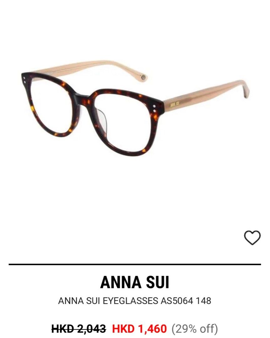 Anna Sui Eyeglasses frame eye wear, Women's Fashion, Watches ...