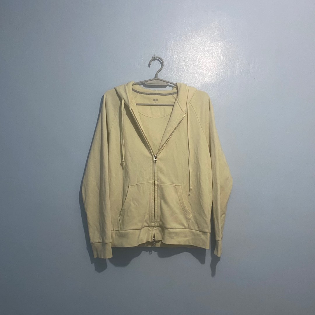 Authentic Uniqlo Pastel Yellow Hoodie Jacket on Carousell