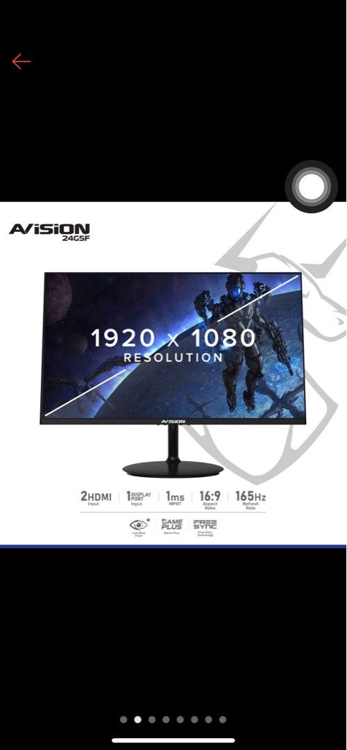Avision 24G5F 24inch 165hz 1920x1080 full hd gaming monitor, Computers ...