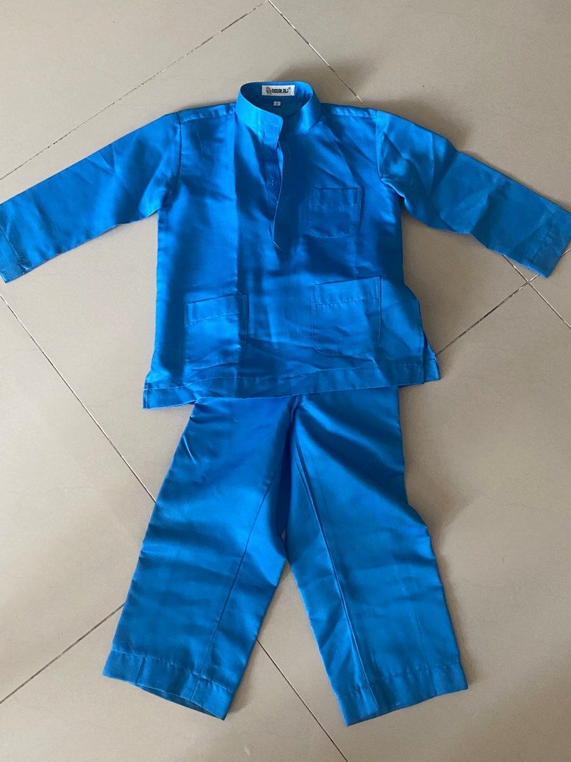Baju melayu biru budak, Babies & Kids, Babies & Kids Fashion on Carousell