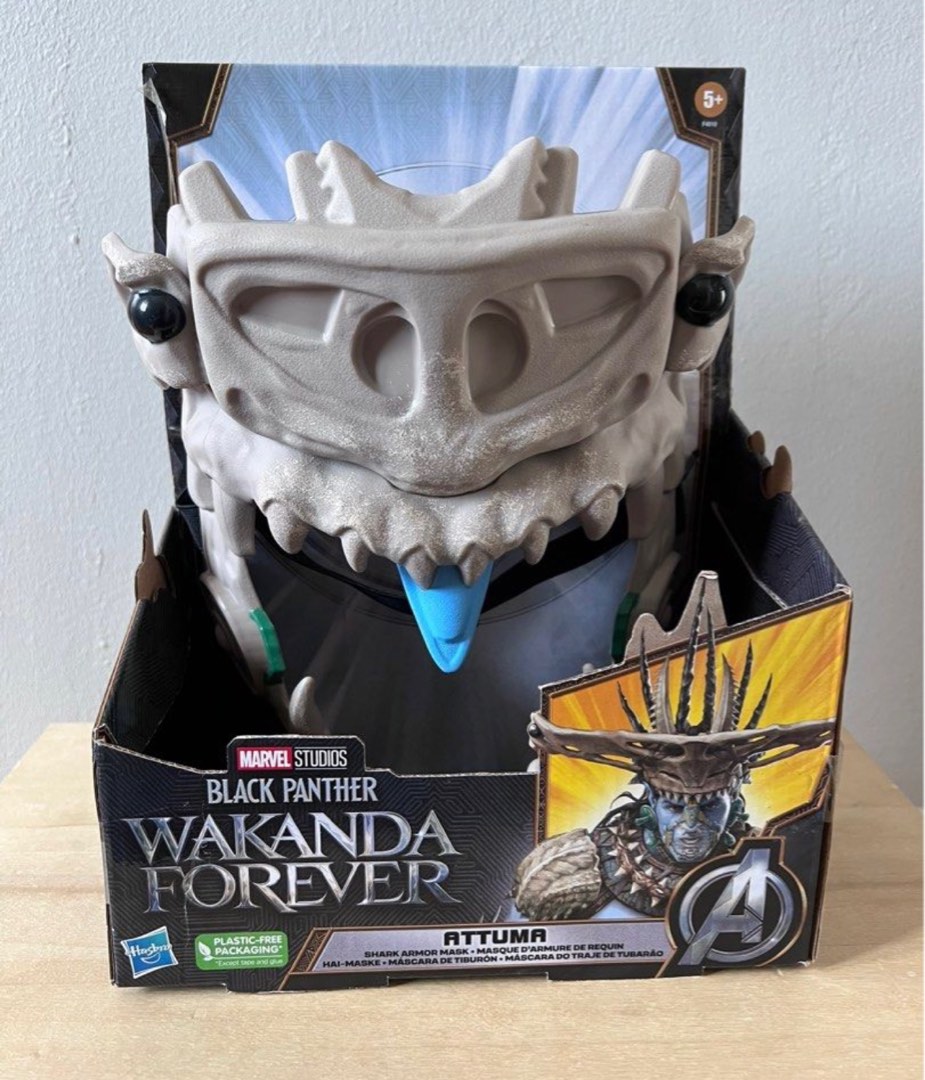 Black Panther Wakanda Forever - Atuma Shark Armour Mask, Hobbies & Toys ...