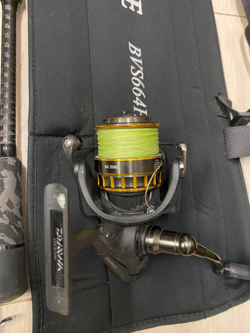 Bone Voyage spinning rod BVS664H plus Daiwa BG 3500, Sports Equipment ...