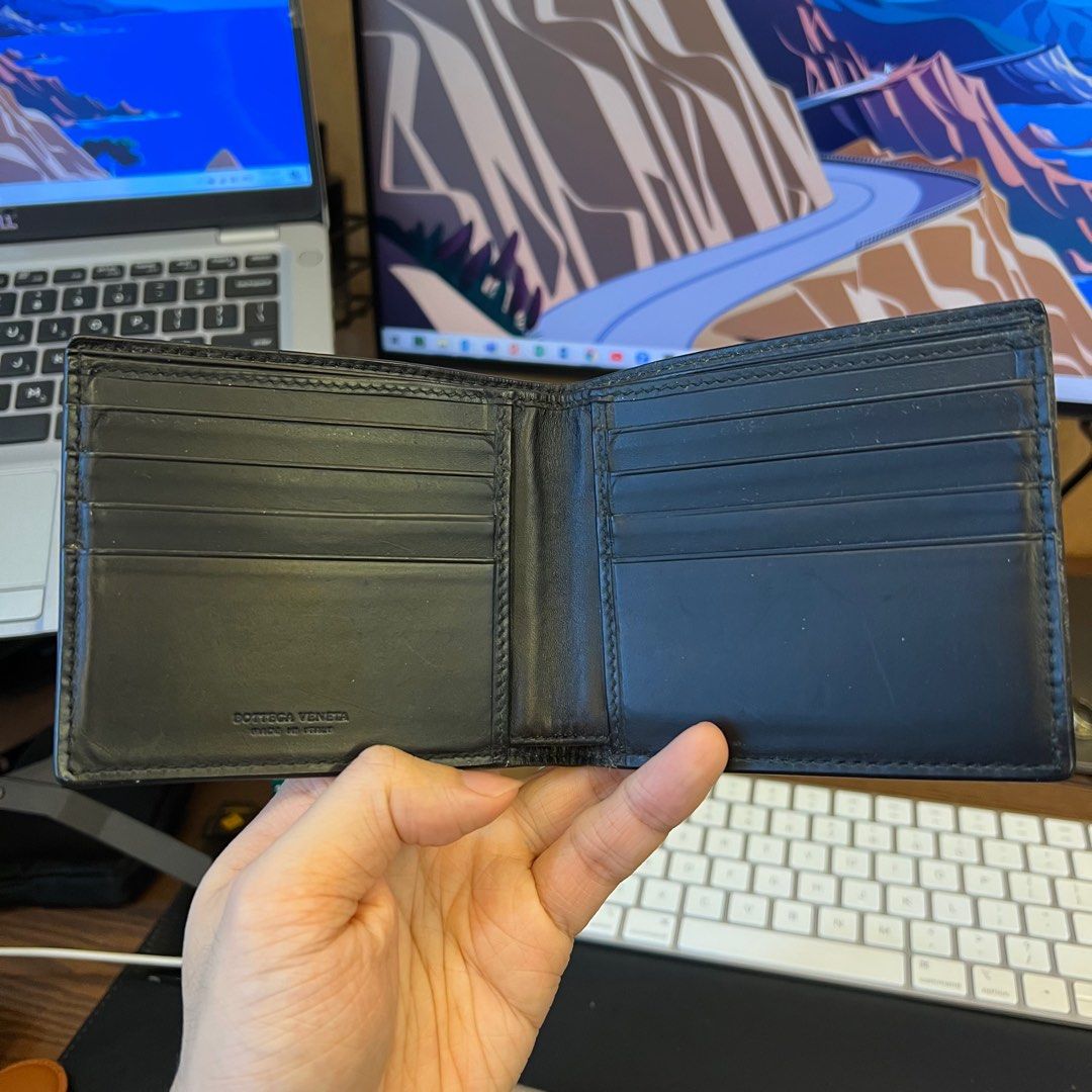 Bottega Veneta Bifold Wallet in Black (BV LV louis vuitton braun buffel ...