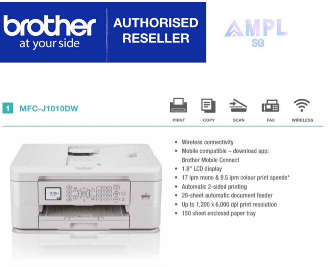 Brother MFC-J1010DW Inkjet Printer Fax/Print/Scan/Copy/Wireless ...