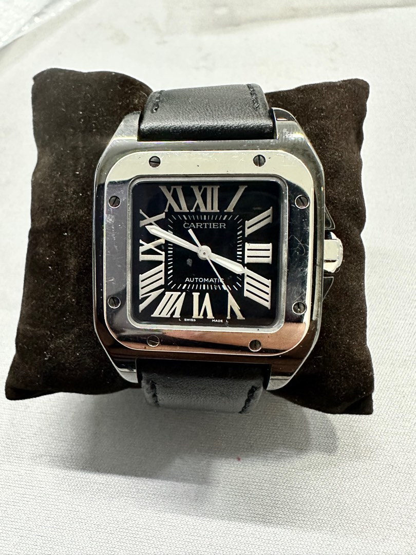 Cartier Santos 100 midsize steel black pvd automatic on Carousell