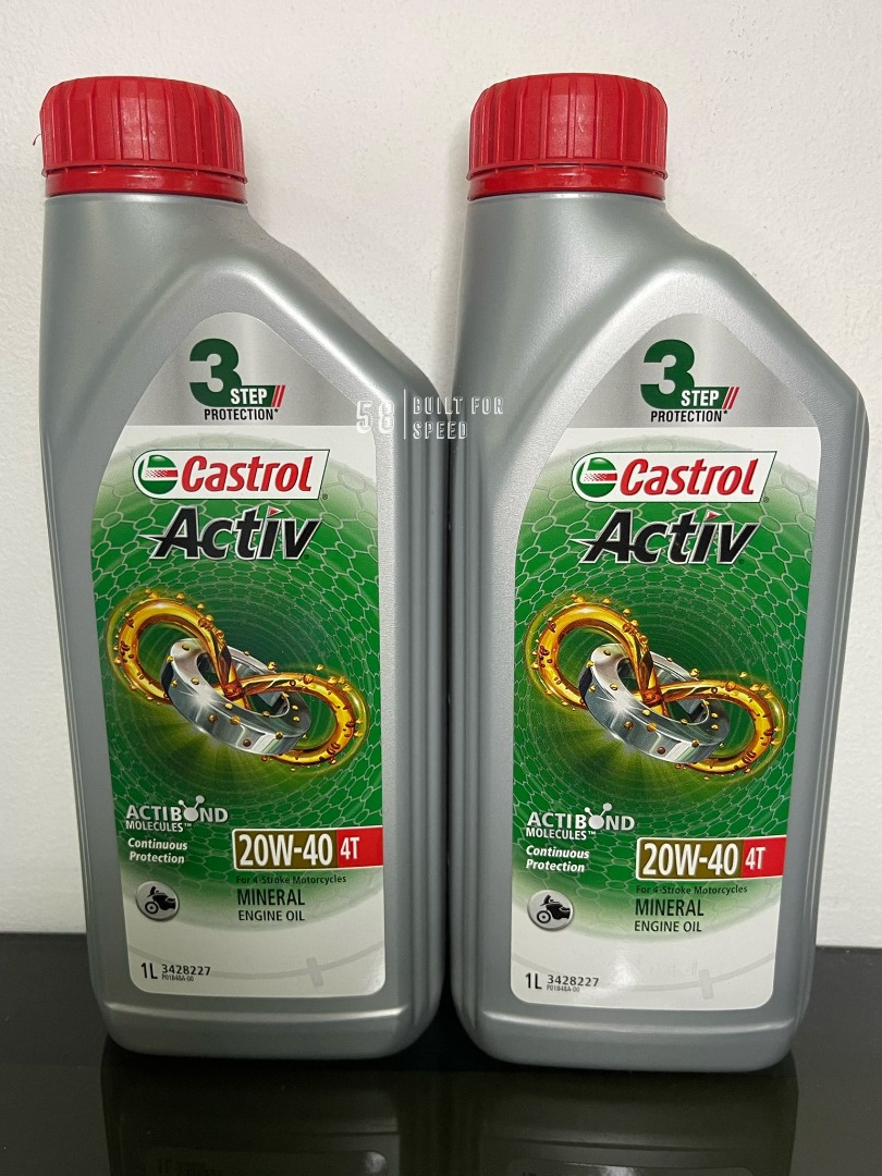 Castrol Activ 3 STEP 4T 20W40 Mineral Engine Oil Motorcycle (1L 1 LITER ...