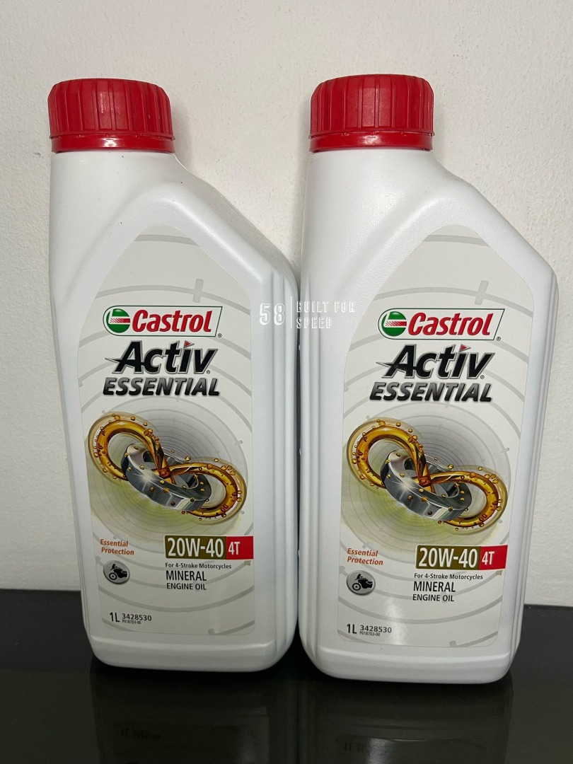 Castrol Activ Essential 4T 20W40 Mineral Engine Oil Motorcycle (1L ...